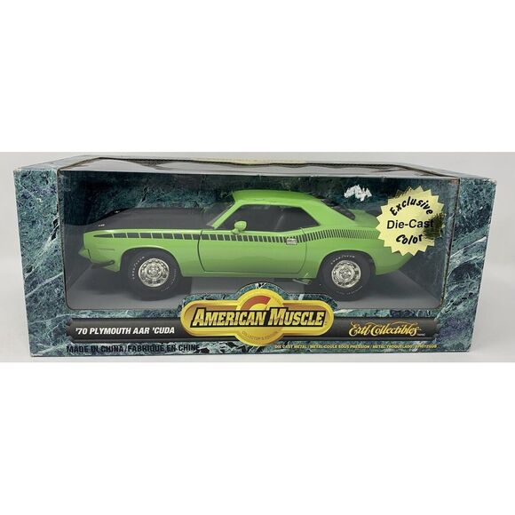 Toys | 118 Scale 197 Plymouth Cuda Aar 6 Pack Lime Greenblack | Poshmark
